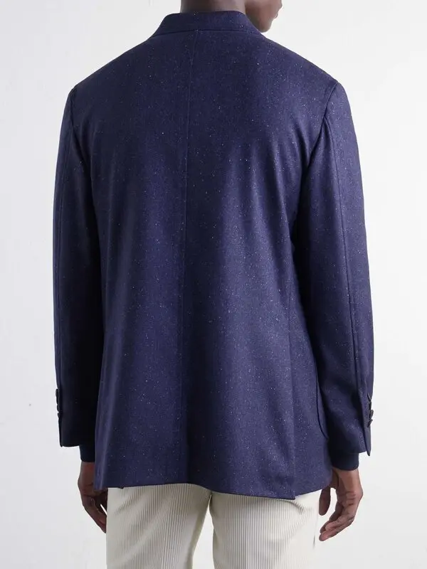 Rubinacci Darted Flecked Wool-herringbone Suit Jacket