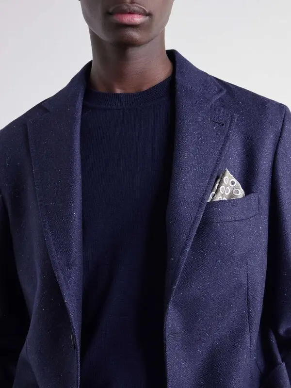 Rubinacci Darted Flecked Wool-herringbone Suit Jacket