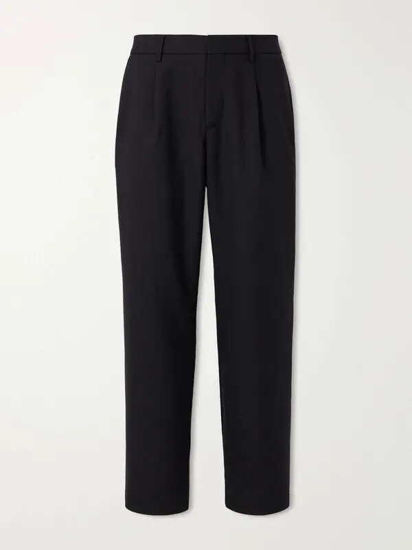 Mr P. Wide-leg Pleated Wool-fresco Trousers
