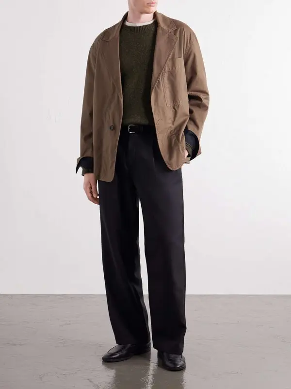 Mr P. Wide-leg Pleated Wool-fresco Trousers
