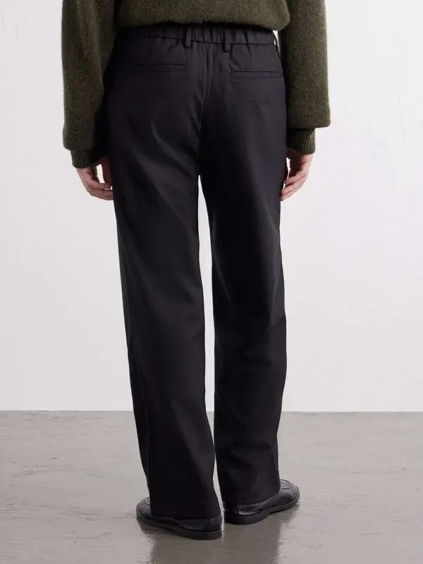 Mr P. Wide-leg Pleated Wool-fresco Trousers