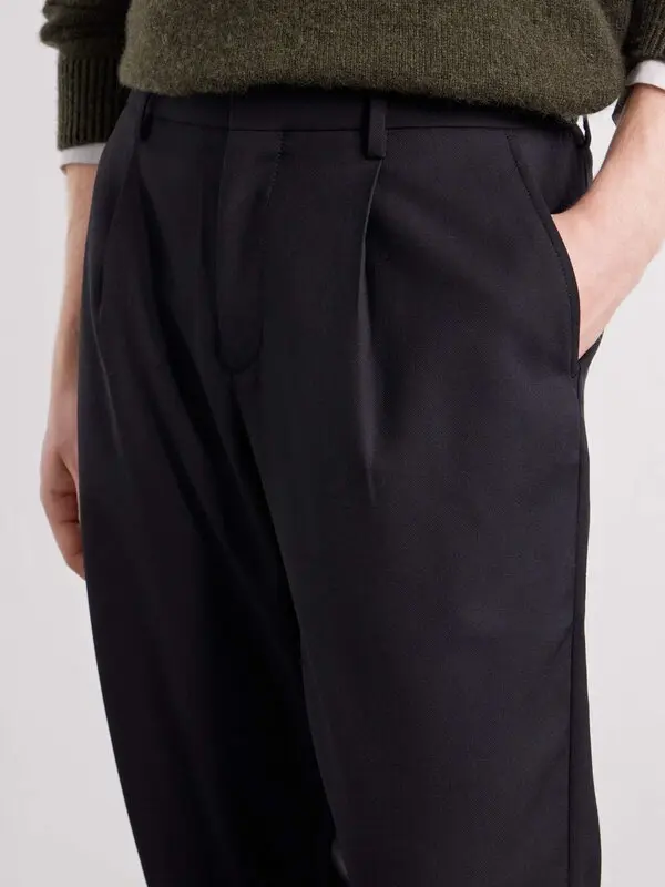 Mr P. Wide-leg Pleated Wool-fresco Trousers