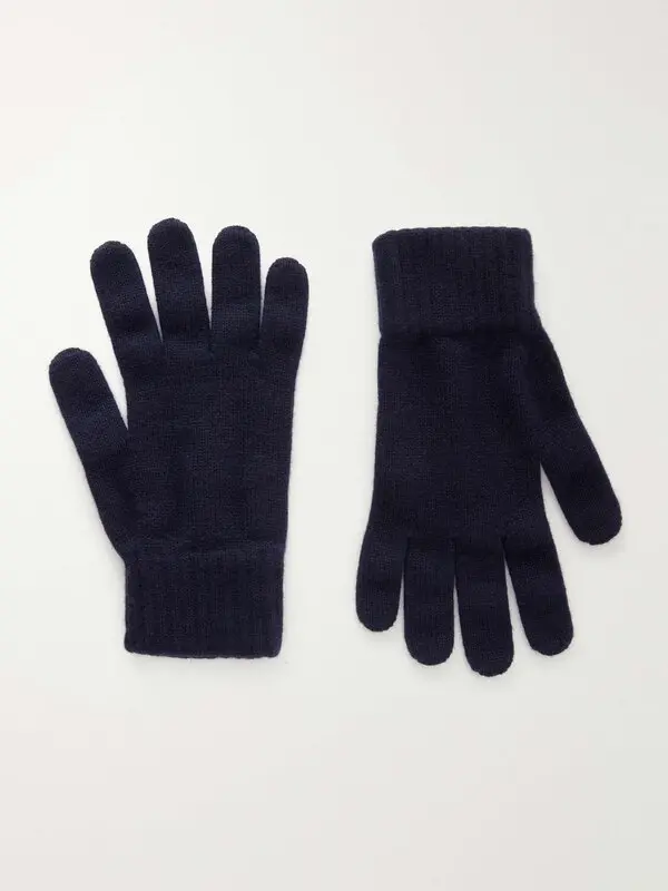 William Lockie Rib-trimmed Cashmere Gloves