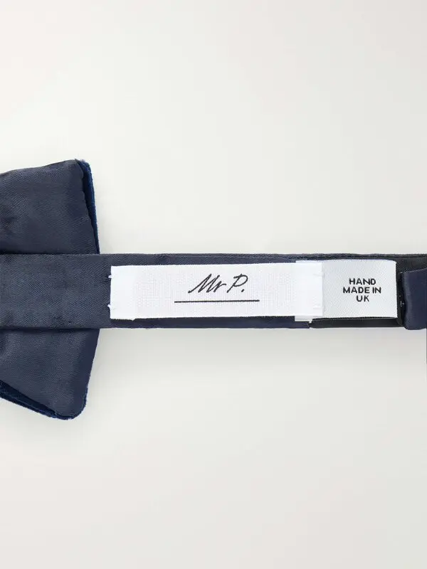 Mr P. Pre-tied Cotton-velvet Bow Tie