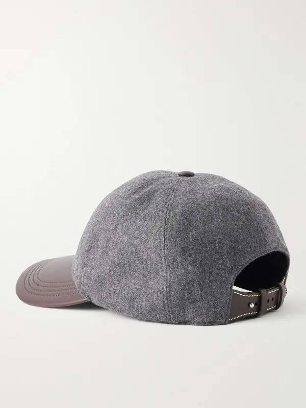 Berluti Leather-trimmed Cashmere-blend Hat