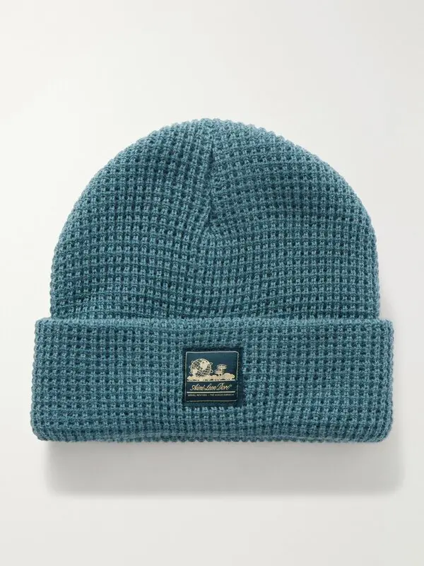 Aimé Leon Dore Logo-appliquéd Waffle-knit Beanie - Green