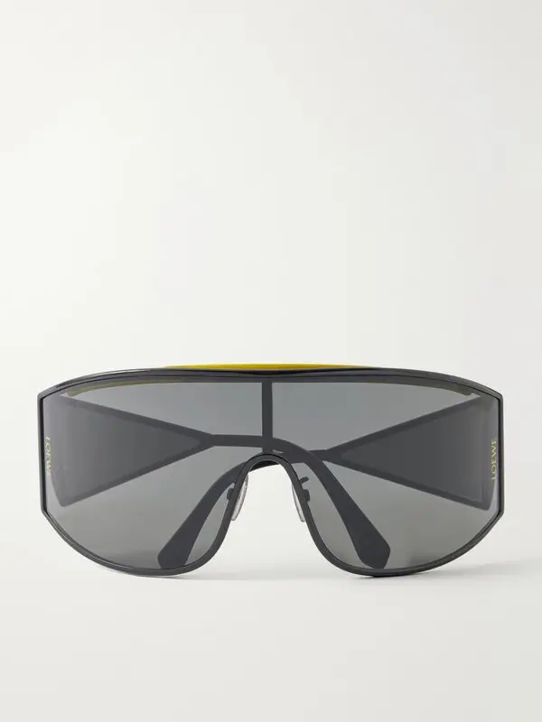 Loewe Speed Shield Aviator-style Metal Sunglasses - Black