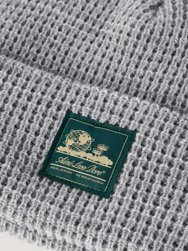 Aimé Leon Dore Logo-appliquéd Waffle-knit Beanie