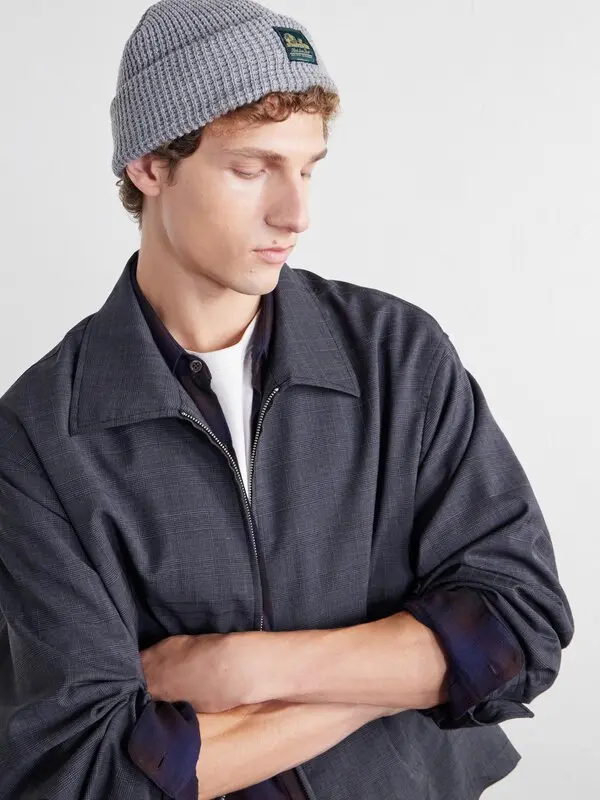 Aimé Leon Dore Logo-appliquéd Waffle-knit Beanie - Gray