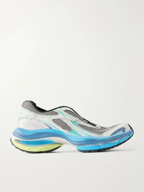 Balenciaga D'orsay Rubber-trimmed Mesh Sneakers - Blue