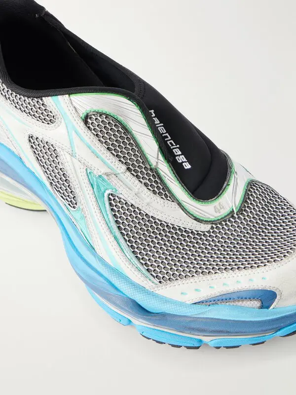 Balenciaga D'orsay Rubber-trimmed Mesh Sneakers - Blue