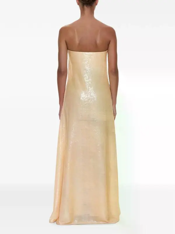 Christopher Esber Opaline Sequin-embellished Strapless Maxi Dress - Yellow