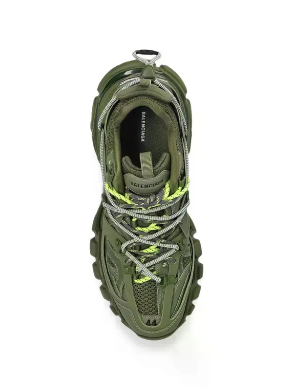 Balenciaga Track Trail Laces Sneakers In Khaki/neon Yellow - Green