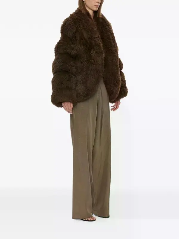 Christopher Esber Tabatha Tiered Faux-fur Jacket - Brown