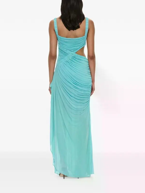 Christopher Esber Theia Squared Ruched-detail Long Dress - Blue