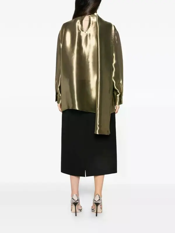 FERRAGAMO High-neck Panelled Midi Dress
