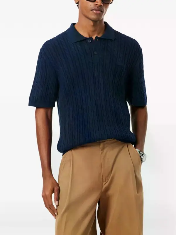 Lacoste Cable-knit Polo Shirt