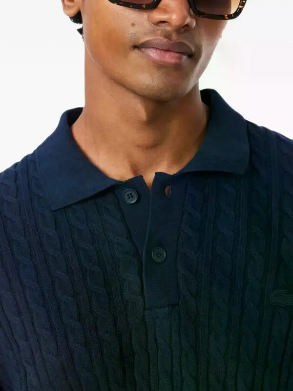 Lacoste Cable-knit Polo Shirt