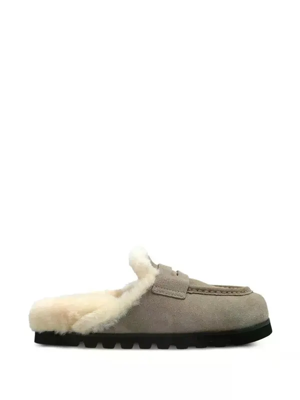 NAKED WOLFE Corded Shearling-lined Loafers - Neutrals