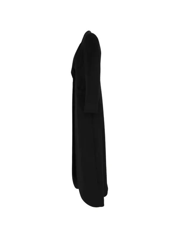 Emporio Armani Long Single-breasted Coat In Double-melange Virgin Wool
