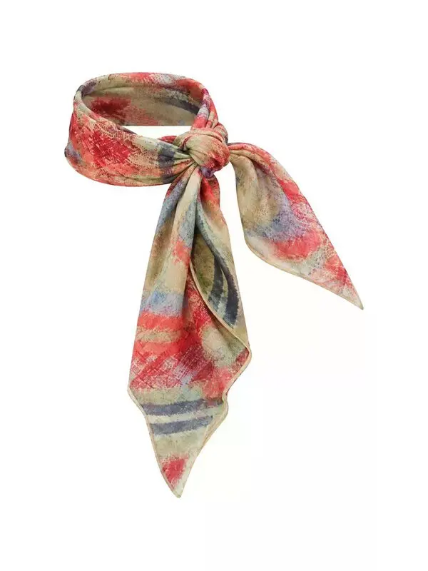 IBRIGU Pochette Abstract-print Silk Scarf - Red