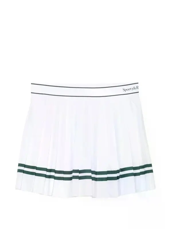 Sporty & Rich Pleated Striped Skirt - White