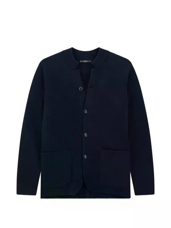 Boggi Milano Knitted Jacket In Superfine Merino Wool
