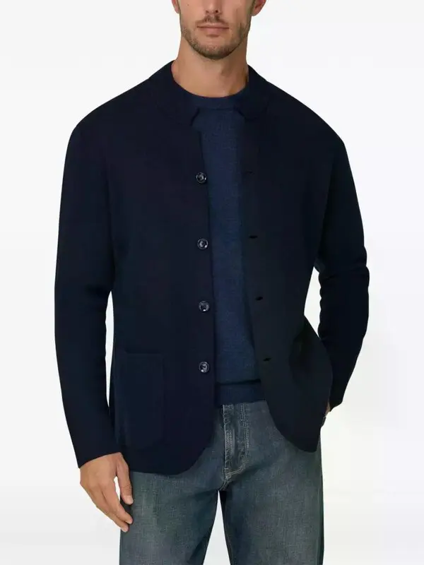 Boggi Milano Knitted Jacket In Superfine Merino Wool