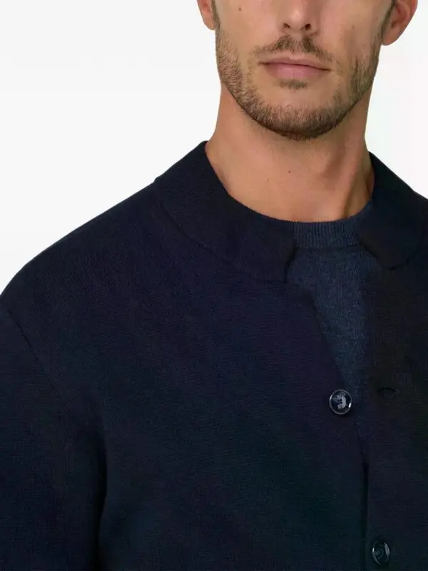 Boggi Milano Knitted Jacket In Superfine Merino Wool