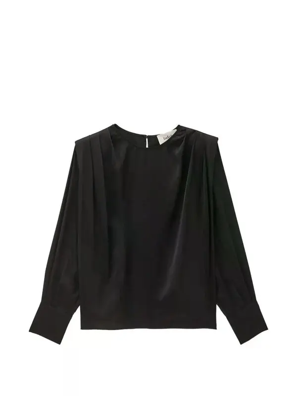 Ba&sh Cadie Pleated Long-sleeve Top