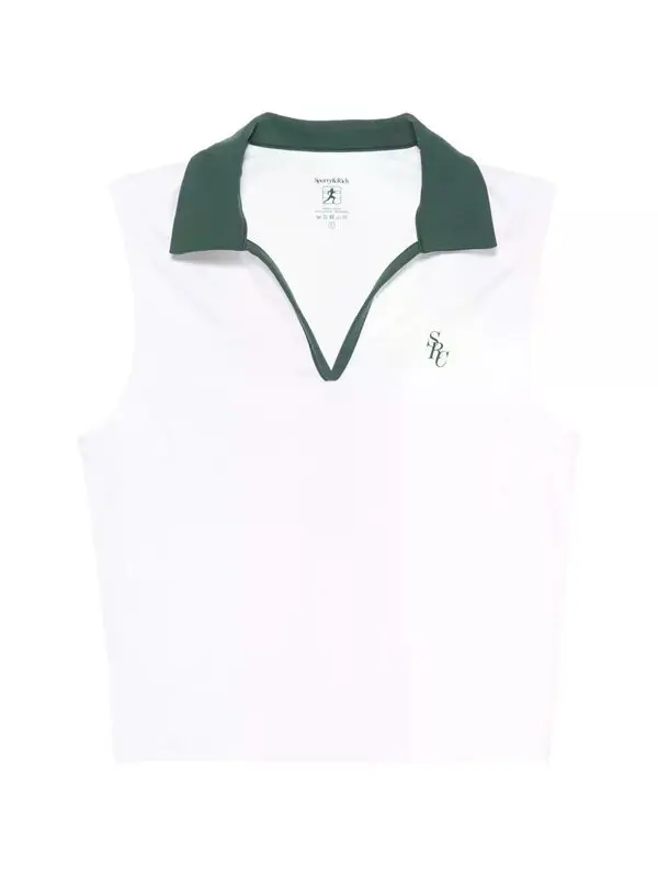 Sporty & Rich Logo-embroidered Sleeveless Top - White