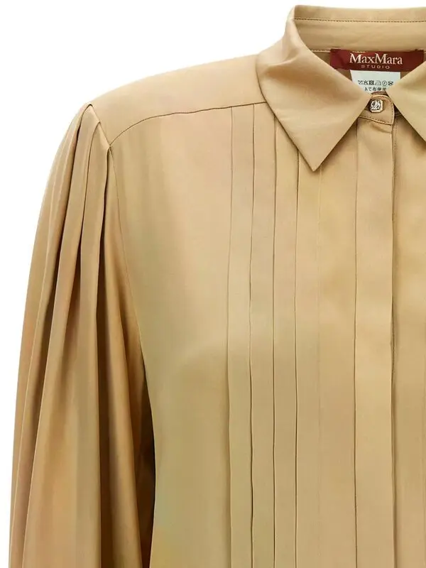 Max Mara Vongola Pleated Shirt - Neutrals