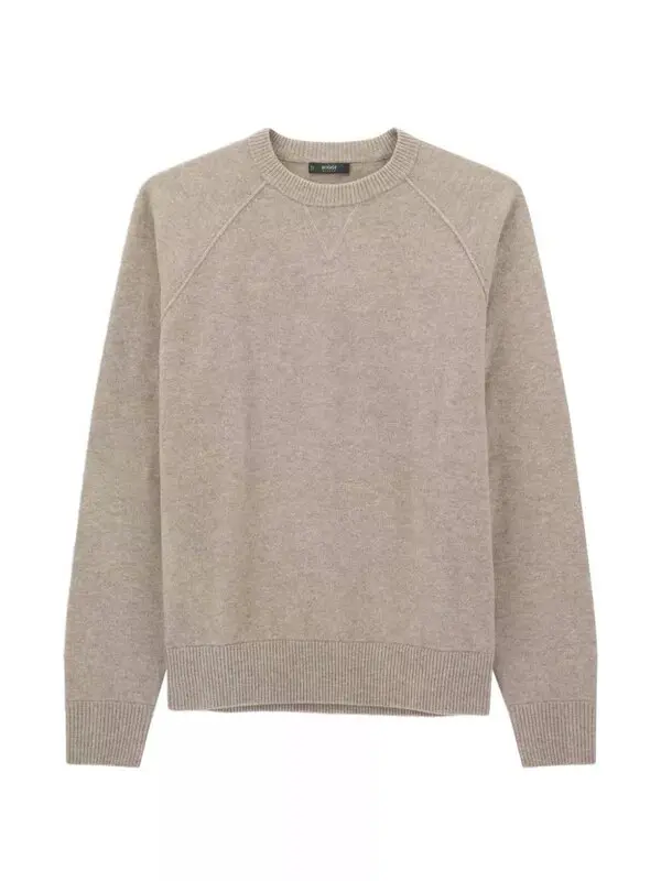 Boggi Milano Crew Neck Jumper In Yak Wool - Neutrals