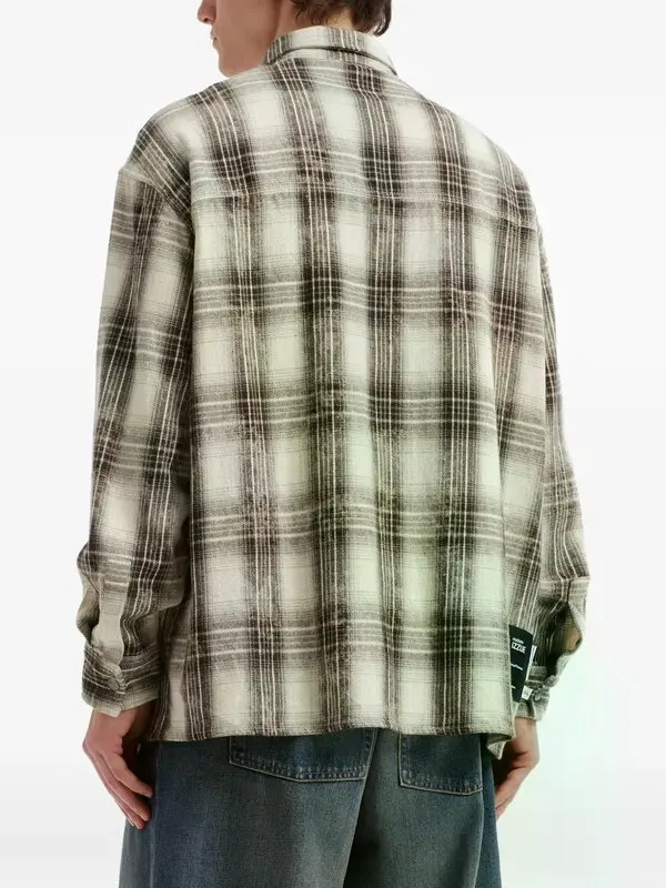 Izzue Frayed-detailing Check-pattern Shirt