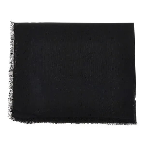 Emporio Armani Jacquard Logo Modal-blend Shawl - Black