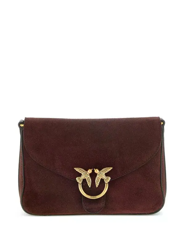 Pinko Small Love Suede Crossbody Bag - Red