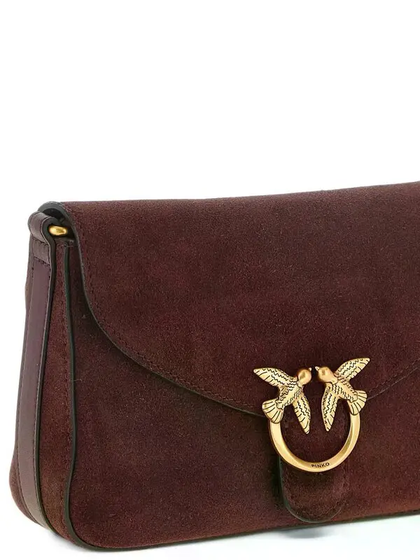 Pinko Small Love Suede Crossbody Bag