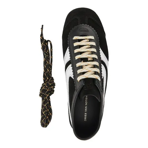 Dries Van Noten Suede Leather Sneakers - Black