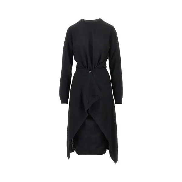 LEMAIRE Buttoned Panel Knitted Midi Dre - Black