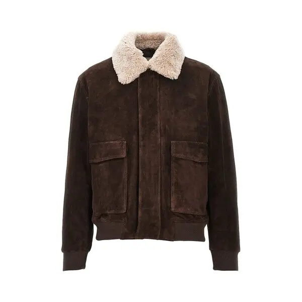 ARMA Bari' Suede Leather Bomber Jacket - Brown