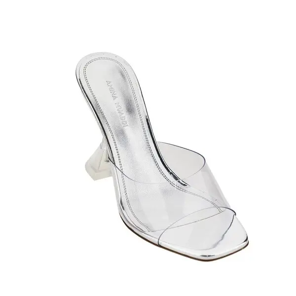 Amina Muaddi Lupita Glass Pvc Mules