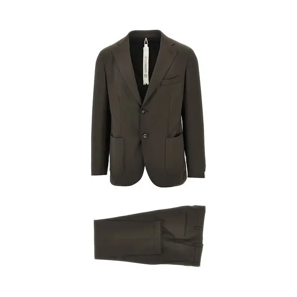 SANTANIELLO Feel Cashmere Tailored Suit - Brown