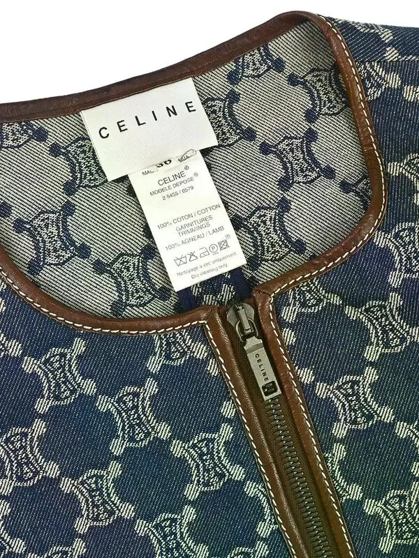 Celine Macadam Zip-up Denim Jacket
