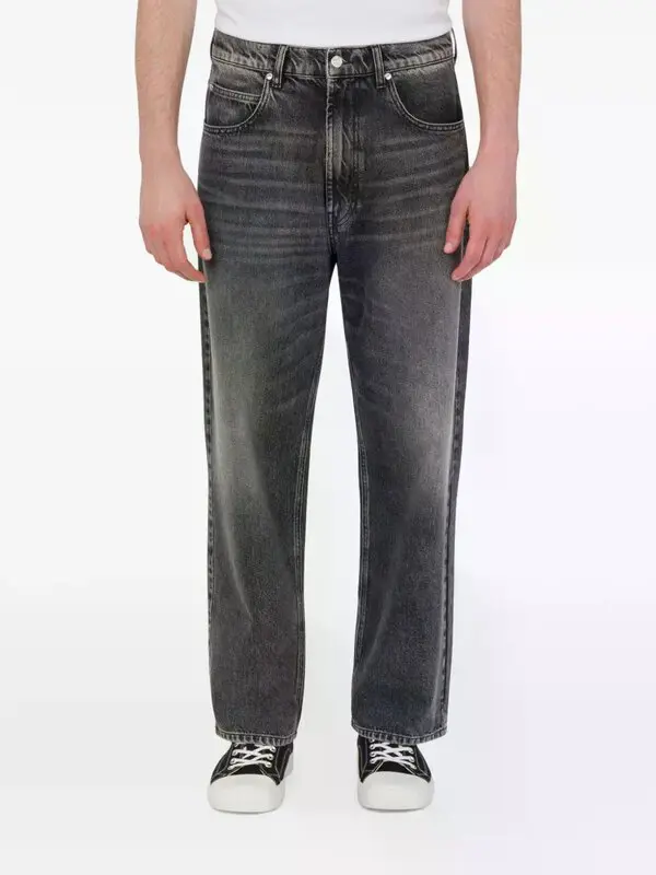 Moschino Logo-patch Faded Jeans