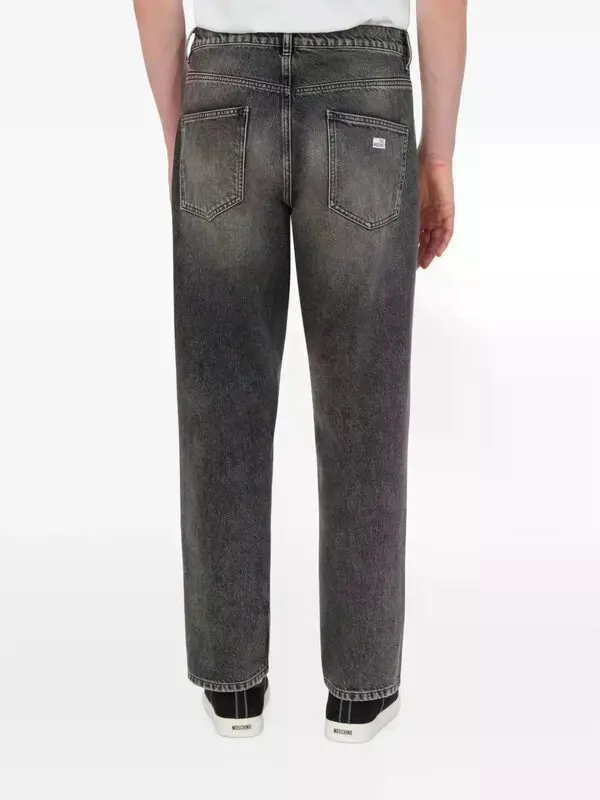 Moschino Logo-patch Faded Jeans