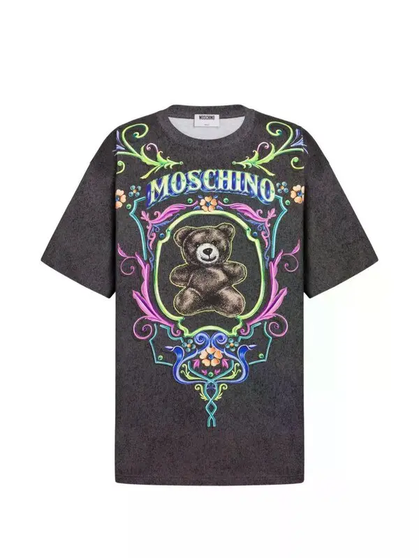 Moschino Teddy Bear Organic Cotton Jersey T-shirt - Grey