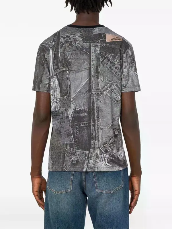 Moschino Denim-print Cotton T-shirt