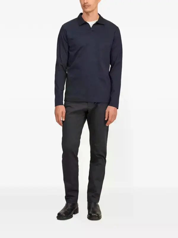 Nn07 Paul Open-collar Long-sleeve T-shirt