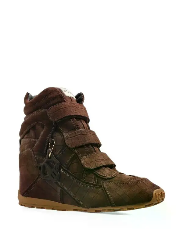 NAKED WOLFE Element Croc-effect Suede Sneakers