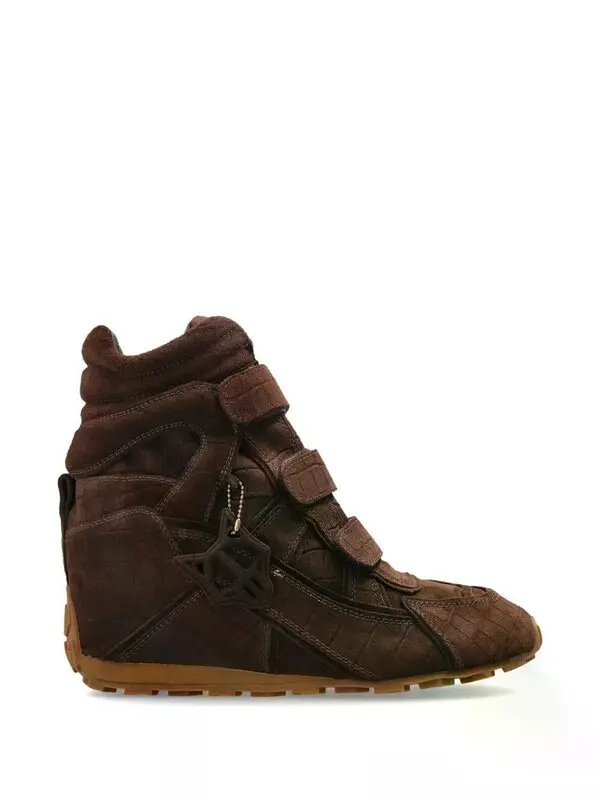 NAKED WOLFE Element Croc-effect Suede Sneakers - Brown